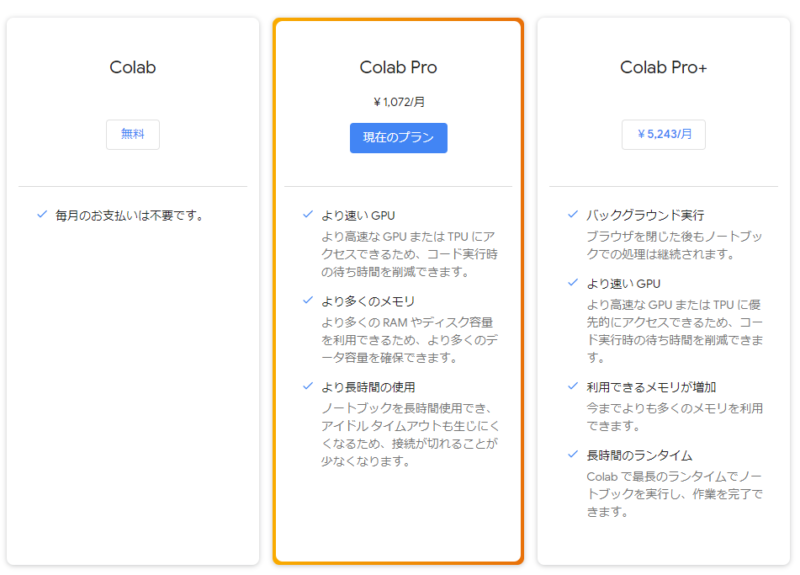 Google Colab Pro+ のスペック